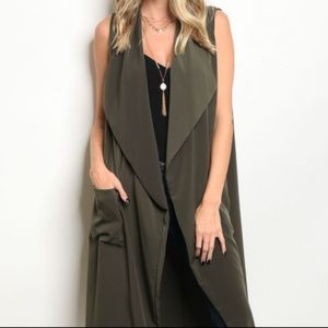 Tops | Olive Green Duster | Poshmark